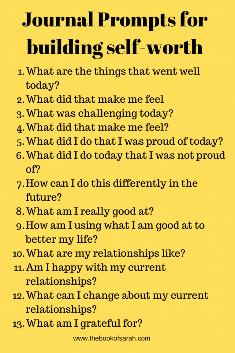 How to build and improve self-worth and self-esteem - The Book of Sarah
