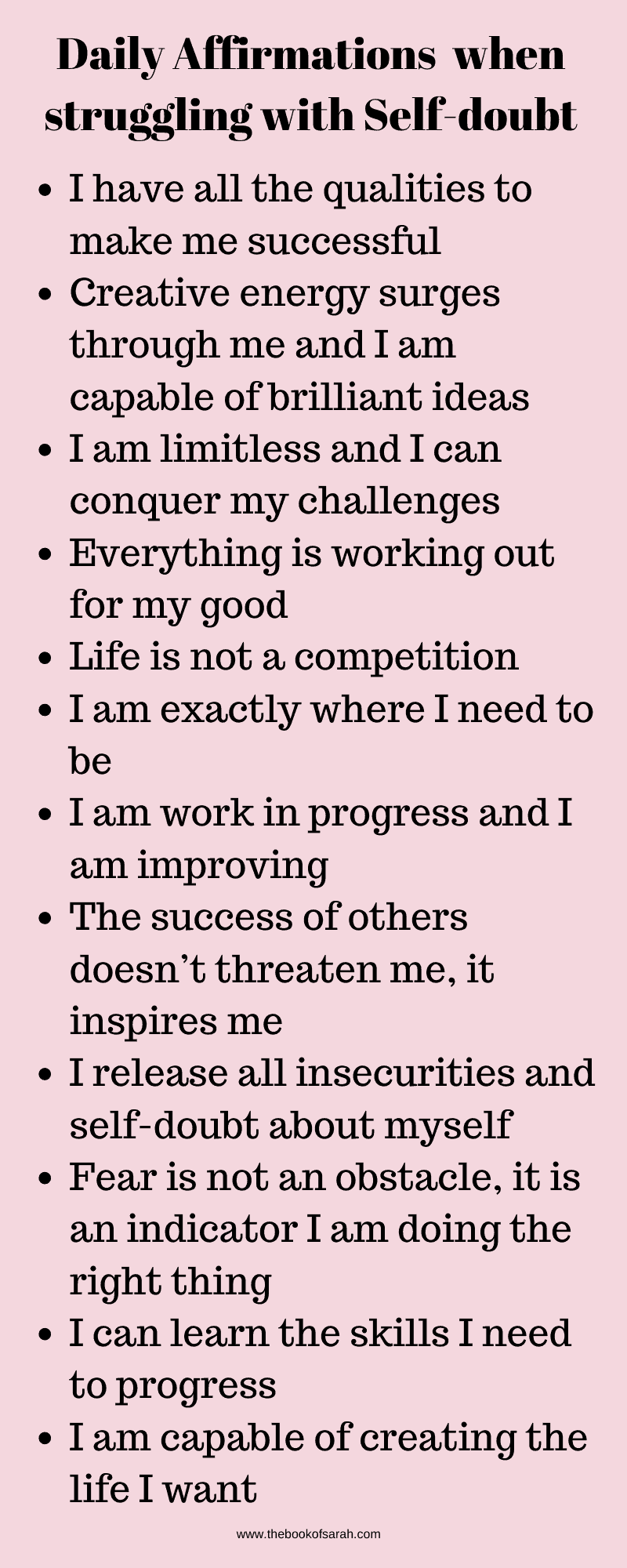Daily affirmations to help you through tough times - The Book of Sarah